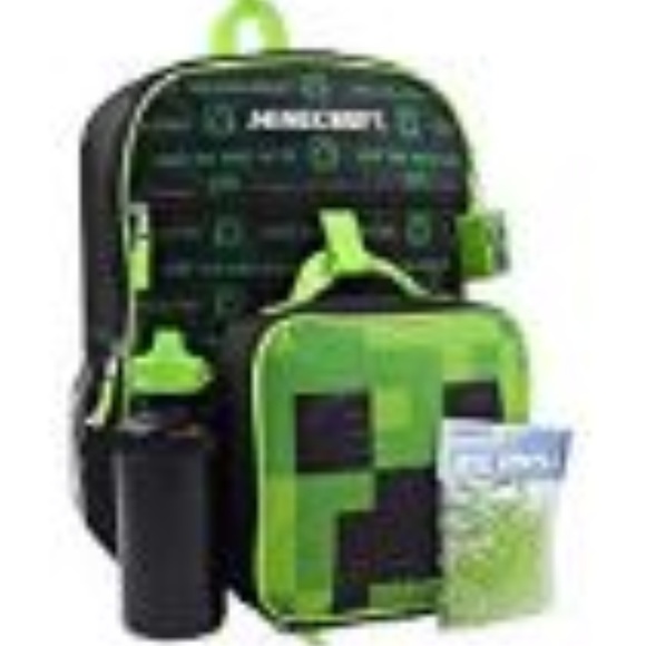 Bioworld | Other | Nwt Minecraft Backpack Lunch Kit 5 Piece Set | Poshmark